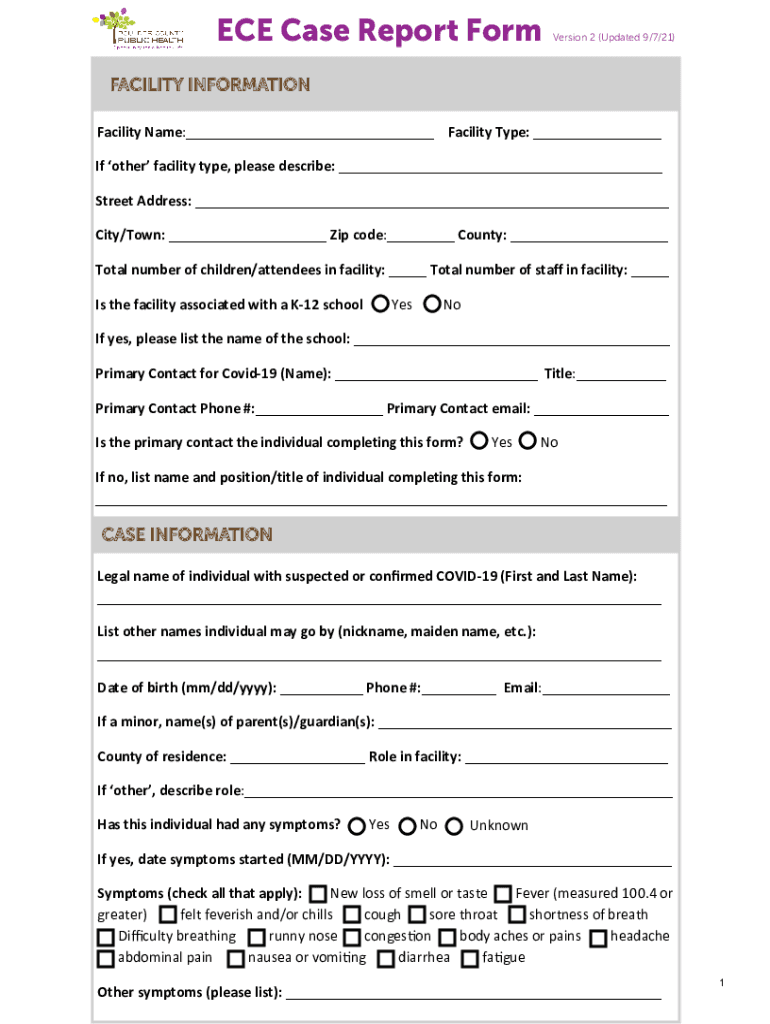 Fillable Online ECE Case Report Form Fax Email Print - pdfFiller