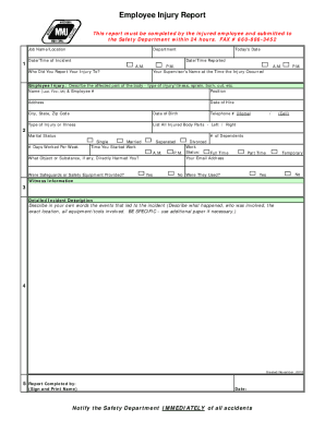 Fillable Online Employee Injury Report Form.xlsx Fax Email Print ...