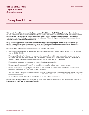 Fillable Online Complaint form. This form is for making a complaint ...