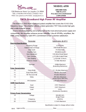 Fillable Online Frequency Family TWT Amplifiers - Ophir RF Fax Email ...