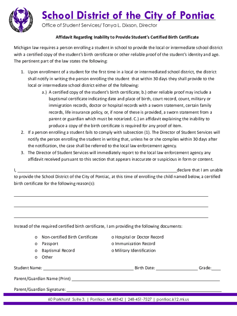 Fillable Online birth certificate affidavit.docx Fax Email Print - pdfFiller