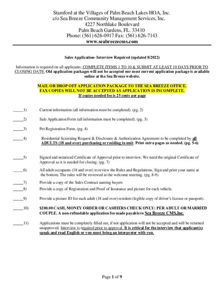 Fillable Online Stamford at the Villages of Palm Beach Lakes HOA, Inc. Fax Email Print - pdfFiller