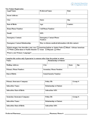 Fillable Online Preferred Name: Gender: Male Female Date of Birth ... Fax Email Print - pdfFiller