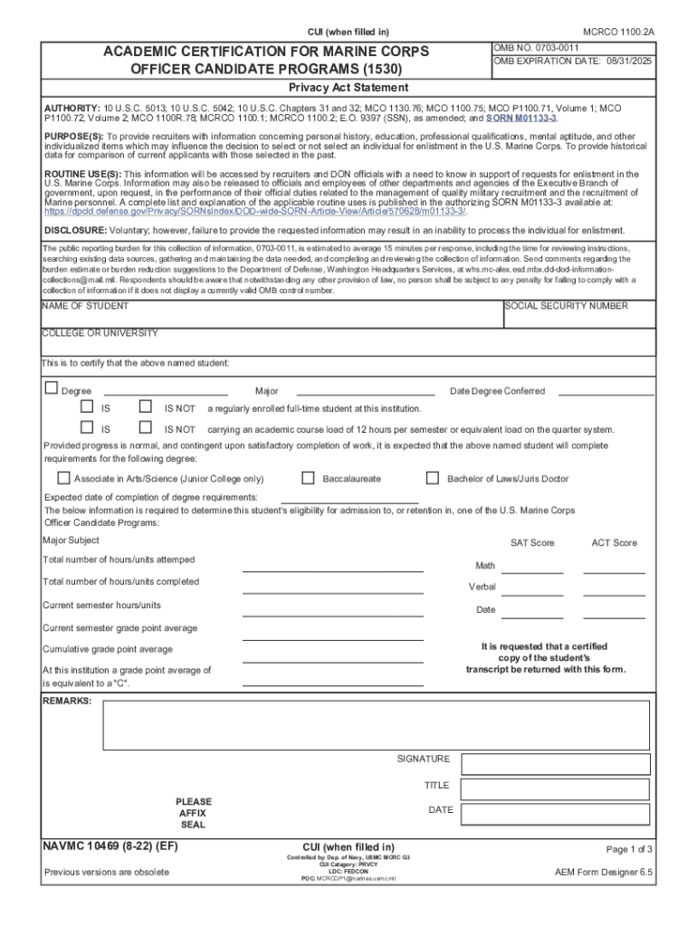 NAVMC 10469 Form - Fill Online, Printable, Fillable, Blank - pdfFiller