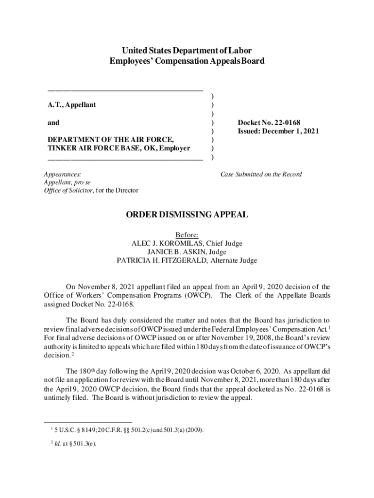 Fillable Online 09-2205: P.C. and DEPARTMENT OF THE AIR FORCE, TI ...