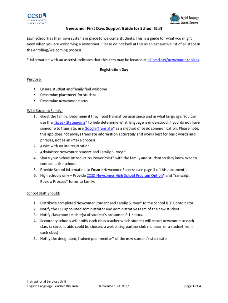 Fillable Online Newcomer Tool Kit Chapter 2 (PDF) - Department of ...