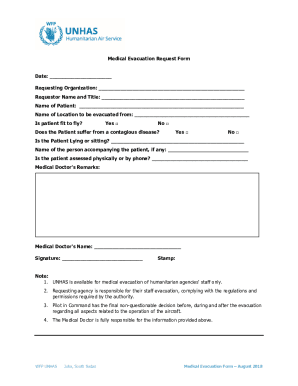 Fillable Online Medical Evacuation Request/Authorization - Amazon S3 Fax Email Print - pdfFiller