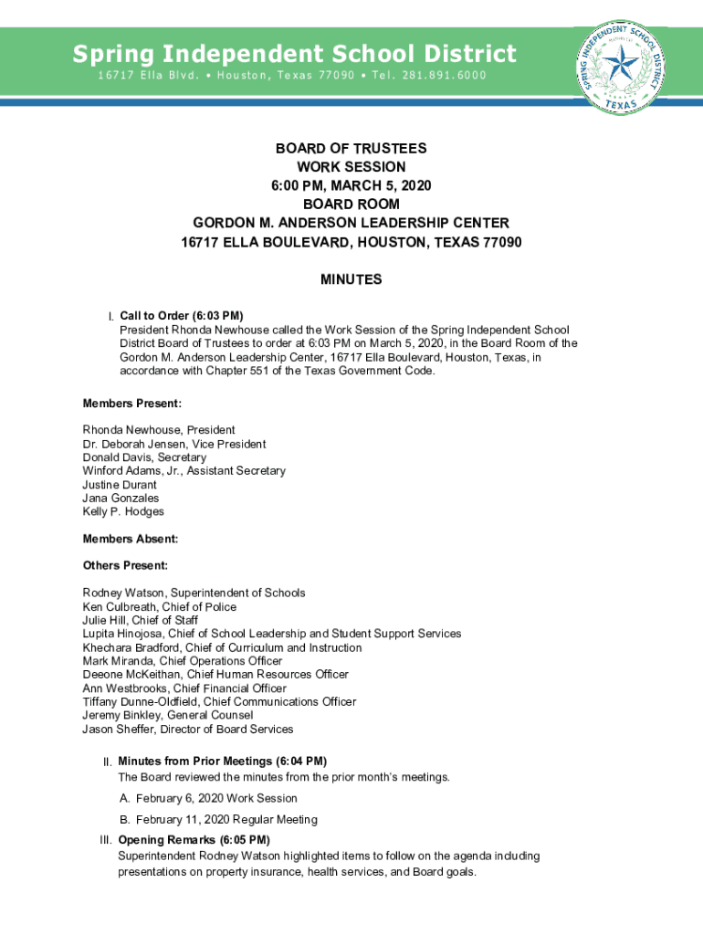 Fillable Online Spring Independent School District - Frontline ...