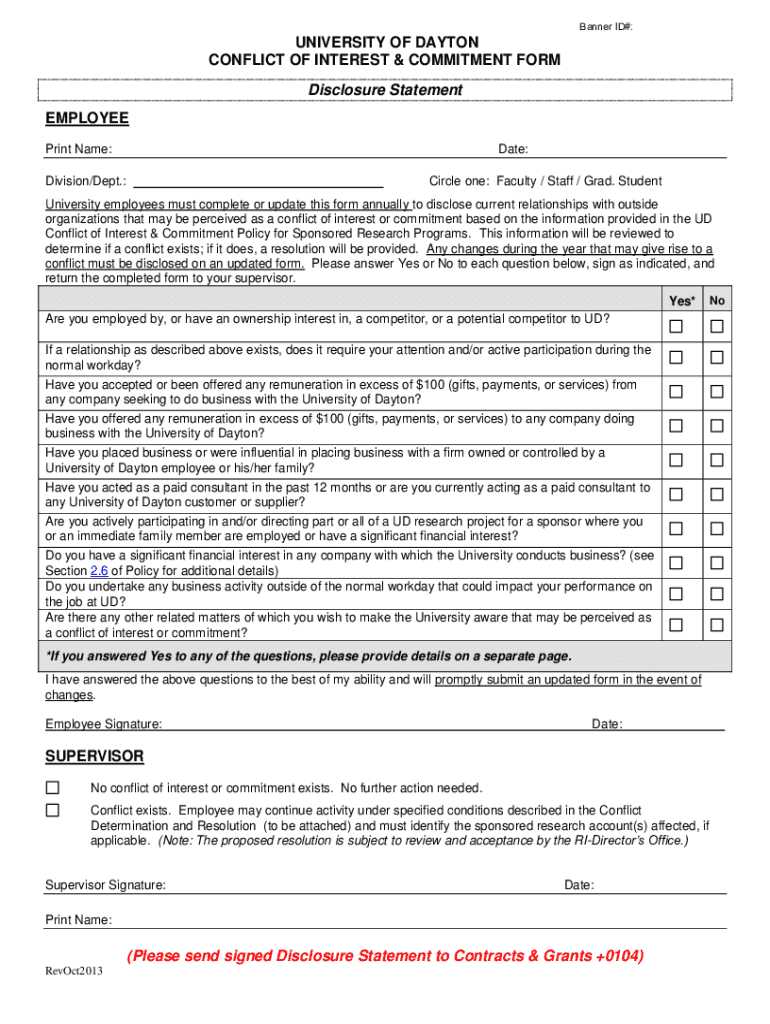 Fillable Online 2019-udri-conflict-of-interest-disclosure-form.pdf Fax Email Print - pdfFiller