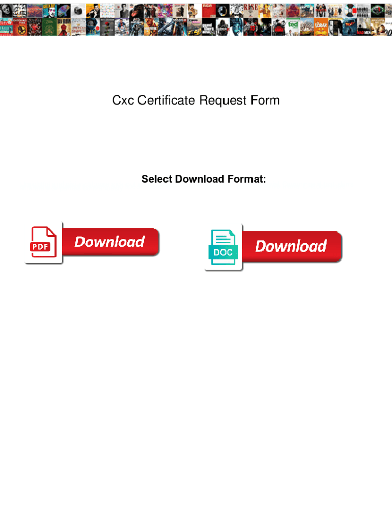 Fillable Online Cxc Certificate Request Form. Cxc Certificate Request ...