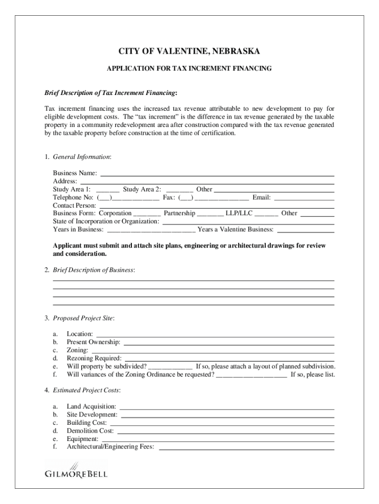 Fillable Online Community Redevelopment Tax Increment Financing ...