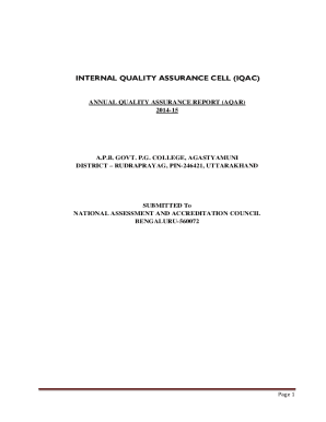 Fillable Online Internal Quality Assurance Cell (IQAC) And Submission ...