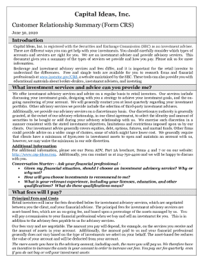 Fillable Online Capital Ideas, Inc. Customer Relationship Summary(Form ...