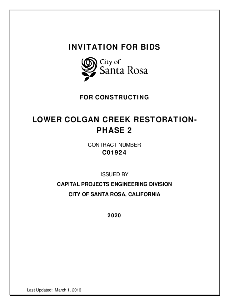 Fillable Online INVITATION FOR BIDS - CIP List Fax Email Print - pdfFiller
