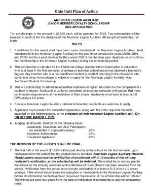Fillable Online American Legion Auxiliary Department of Ohio Department ...
