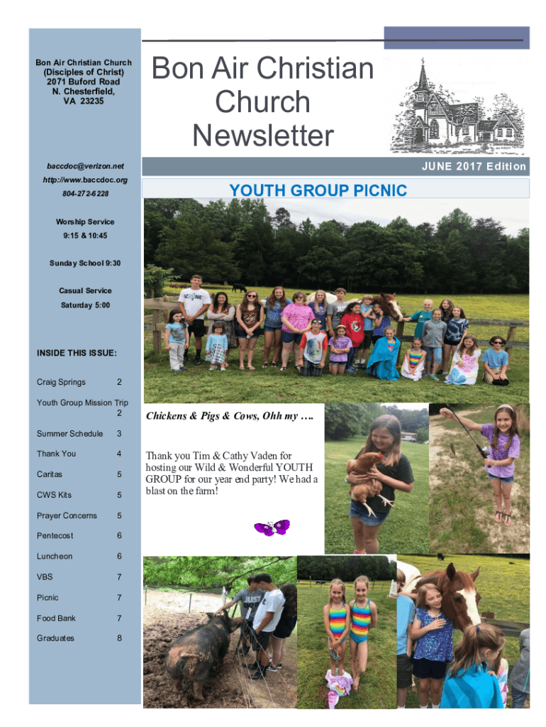 Fillable Online Bon Air Christian Church Newsletter - ZDOC.PUB Fax ...