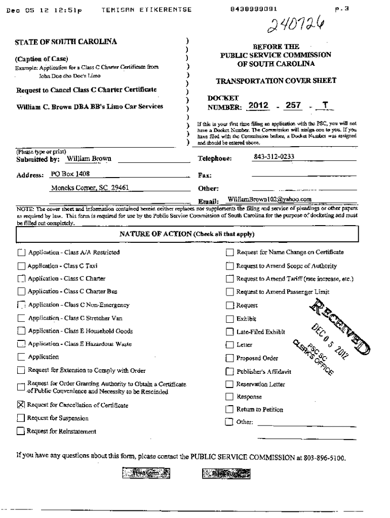 Fillable Online dms psc sc FORM 5 STATE OF SOUTH CAROLINA County of Fax ...