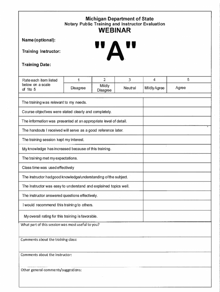 Fillable Online Webinar Training Evaluation Form. Webinar Training Evaluation Form Fax Email ...