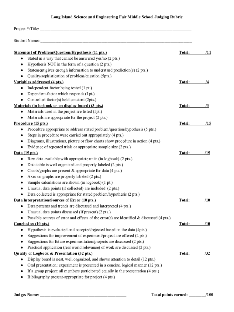 Fillable Online LISEF Fair Information - LI Science & Engineering Fair ...