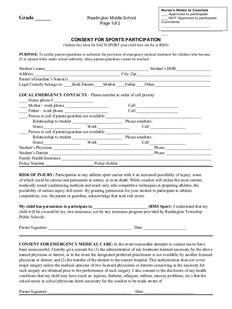 Fillable Online PARENT CONSENT FORM for STUDENT ACTIVITY ... - AWS Fax ...