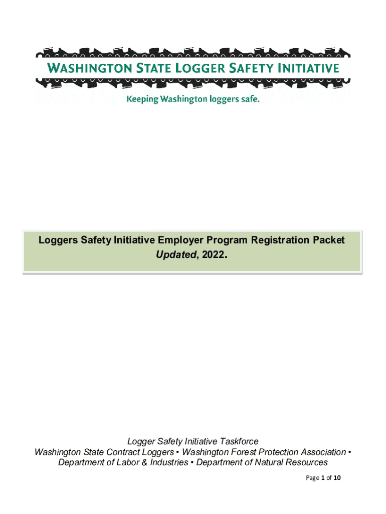 Fillable Online lni wa Employer Safety Program Registration Packet ...