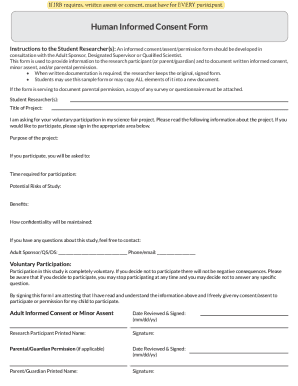 Fillable Online Human Informed Consent Form - LISEF.Org Fax Email Print - pdfFiller