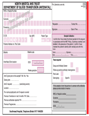 Fillable Online Antenatal Request Form. Antenatal Request Form Fax ...