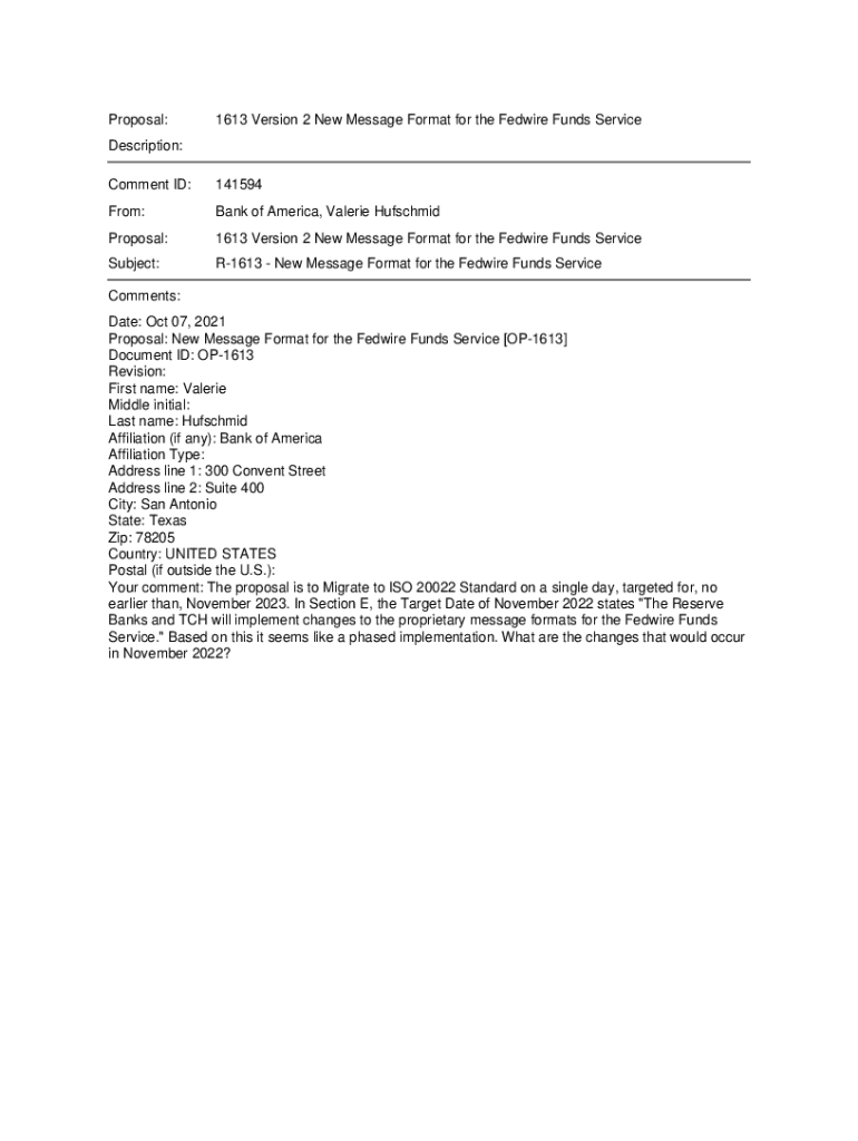 Fillable Online 1613 Version 2 New Message Format for the Fedwire Funds ...