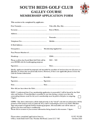 Fillable Online Ross Golf Membership Form Fax Email Print - pdfFiller