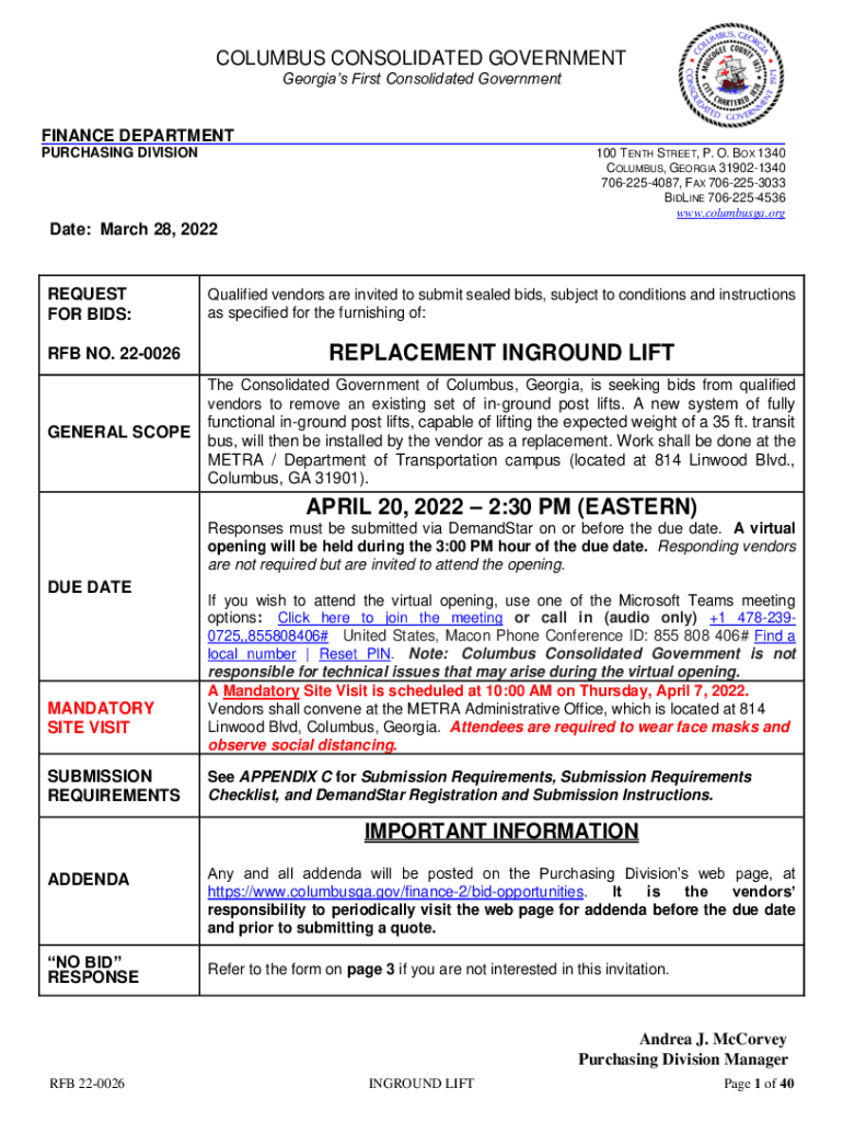 Fillable Online ADDENDUM No. 4 RFB No. 22-0026 Fax Email Print - pdfFiller
