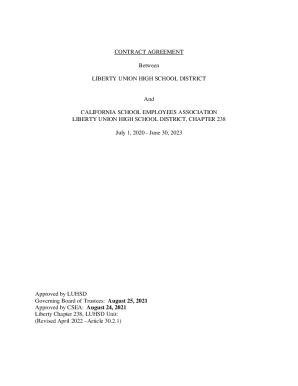 Fillable Online Contract Agreement - Liberty Union High School District ...