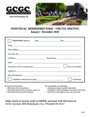 Fillable Online u osu INDIVIDUAL MEMBERSHIP FORM - GCGC Fax Email Print ...