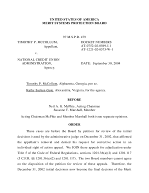 Fillable Online After five years, the Merit Systems Protection Board ...