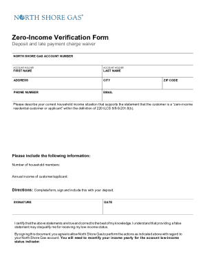 Fillable Online Low-Income Verification Form - North Shore Gas Fax ...
