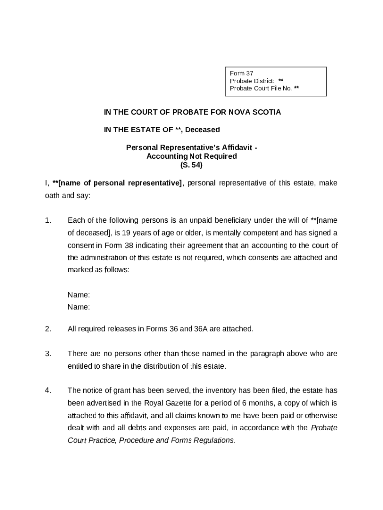 37 - The Courts of Nova Scotia Doc Template | pdfFiller