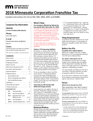 Fillable Online 2018 Corporation Franchise Tax Return (M4) Instructions. 2018 Corporation ...
