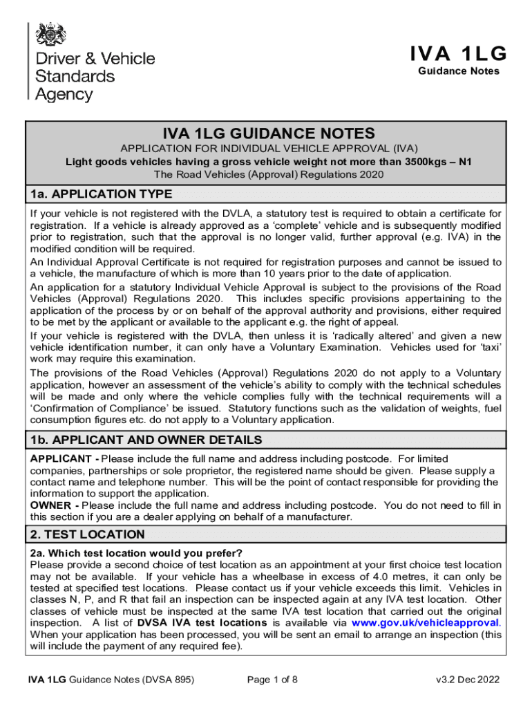 Fillable Online Individual Vehicle Approval (IVA): forms and guidance ...