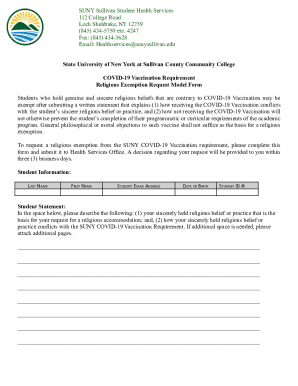 Fillable Online Religious Exemption Form (2).doc Fax Email Print ...