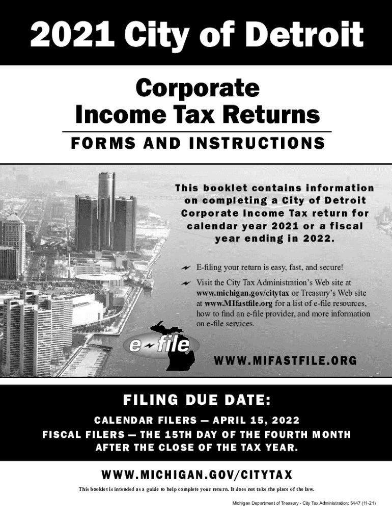 Fillable Online 2021 Corporate Income Tax Forms - State of Michigan Fax Email Print - pdfFiller