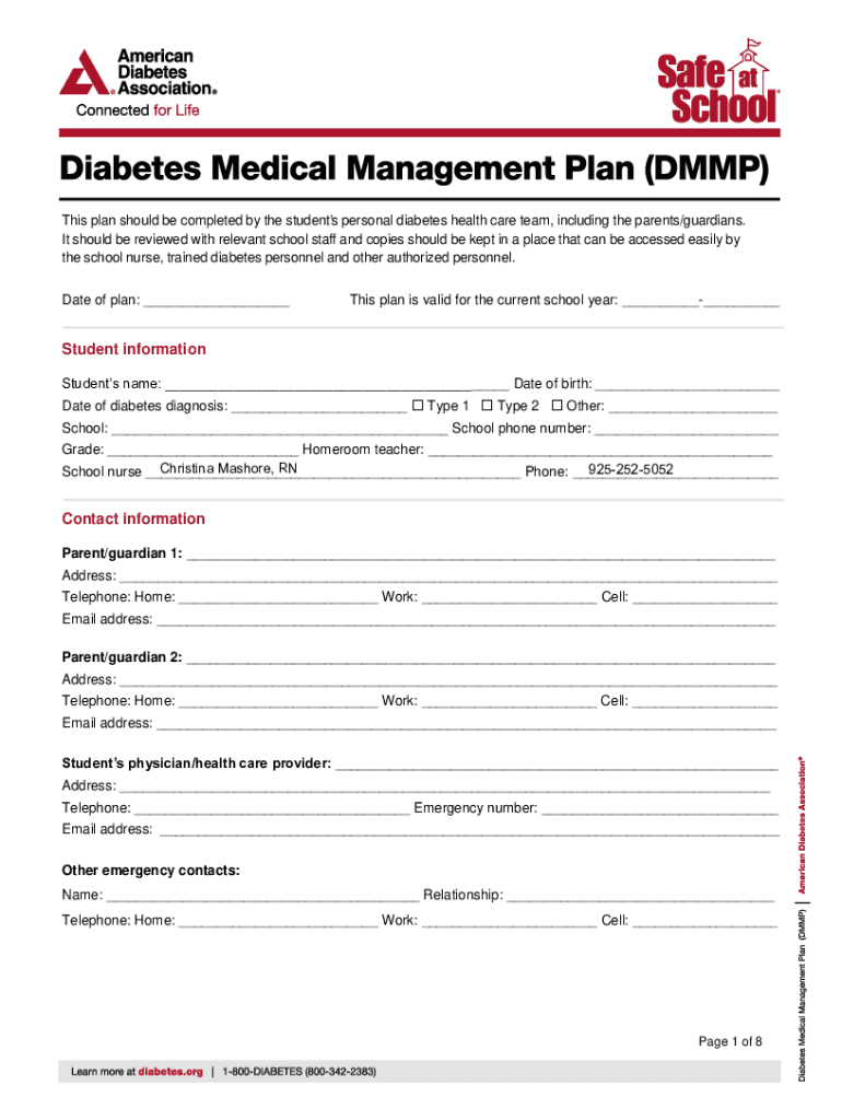 Fillable Online MEDICAL FORM: DIABETES Fax Email Print - pdfFiller