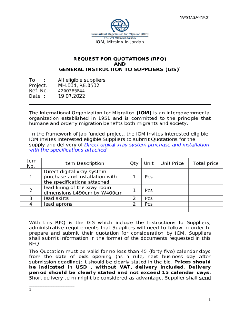 1 REQUEST FOR QUOTATIONS (RFQ) AND GENERAL ... Doc Template | pdfFiller