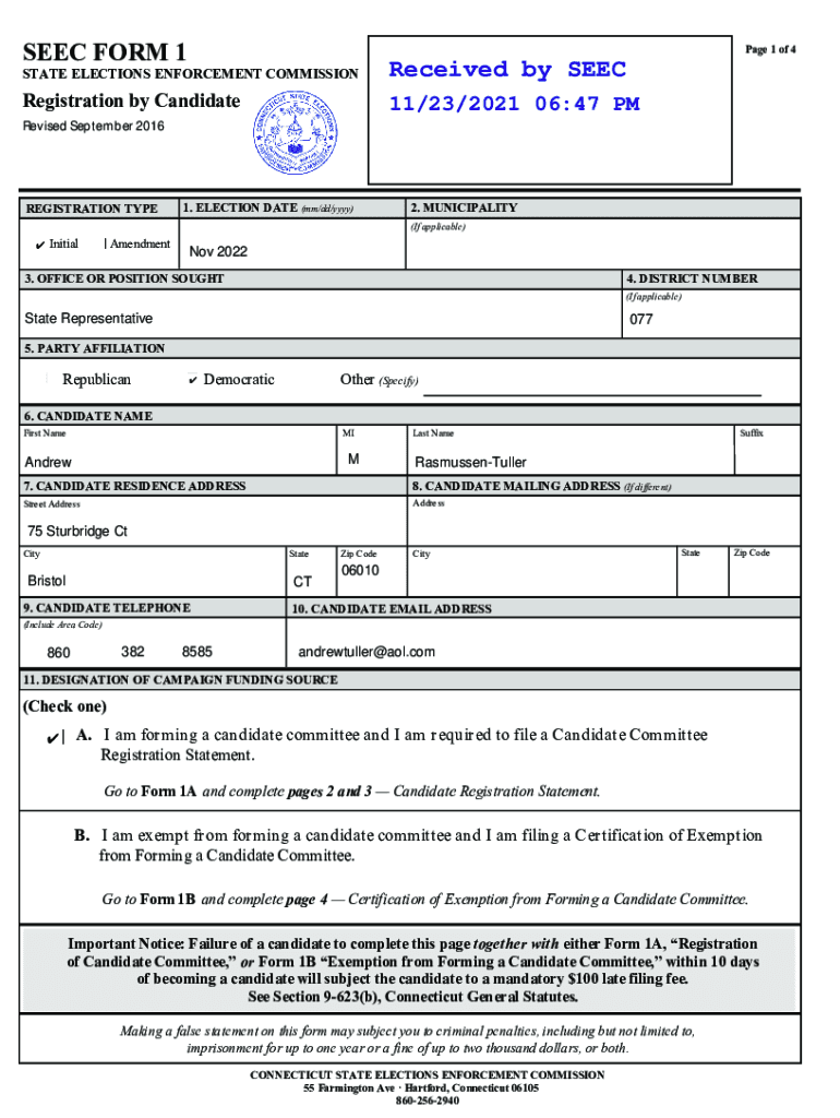 Fillable Online seec ct 75 Sturbridge Ct Fax Email Print - pdfFiller
