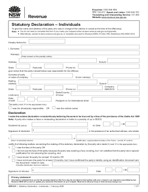 Fillable Online Statutory Declaration - Individuals. Statutory Declaration - Individuals Fax ...