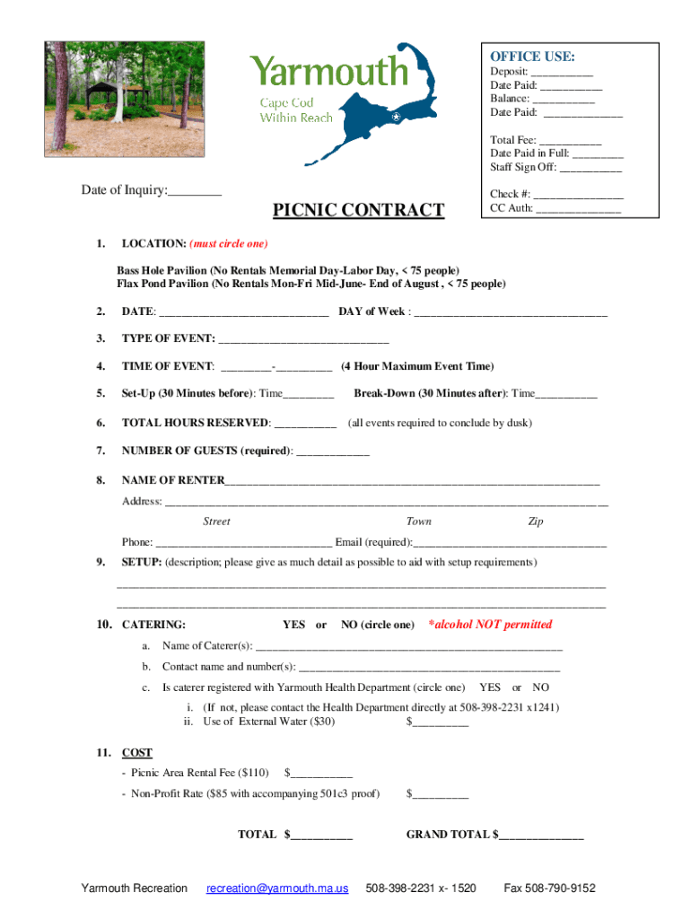 Fillable Online PARK FACILITY RENTAL FORM - City of Omro Fax Email ...