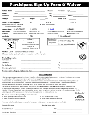 Fillable Online Free Online Participant Registration Form Template ...