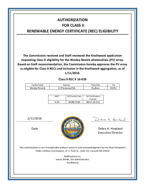 Fillable Online RENEWABLE ENERGY CERTIFICATE (REC) ELIGIBILITY Fax Email Print - pdfFiller