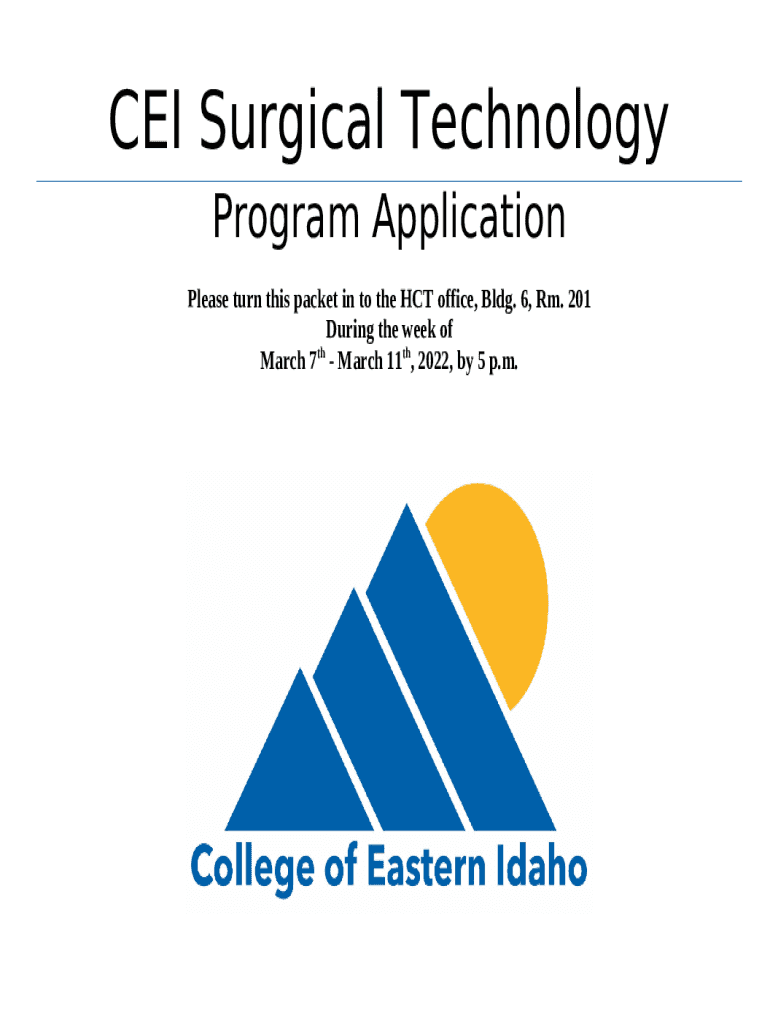 CEI Surgical Technology Doc Template | pdfFiller