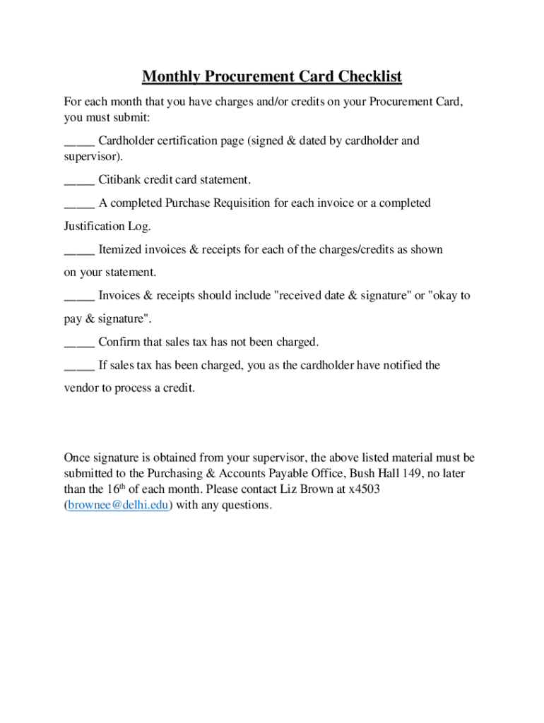 Fillable Online user guide for procurement card program - Mt. SAC Fax Email Print - pdfFiller