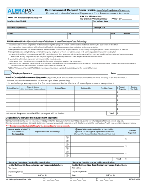 Fillable Online Reimbursement Request Form - Alera Edge Fax Email Print ...