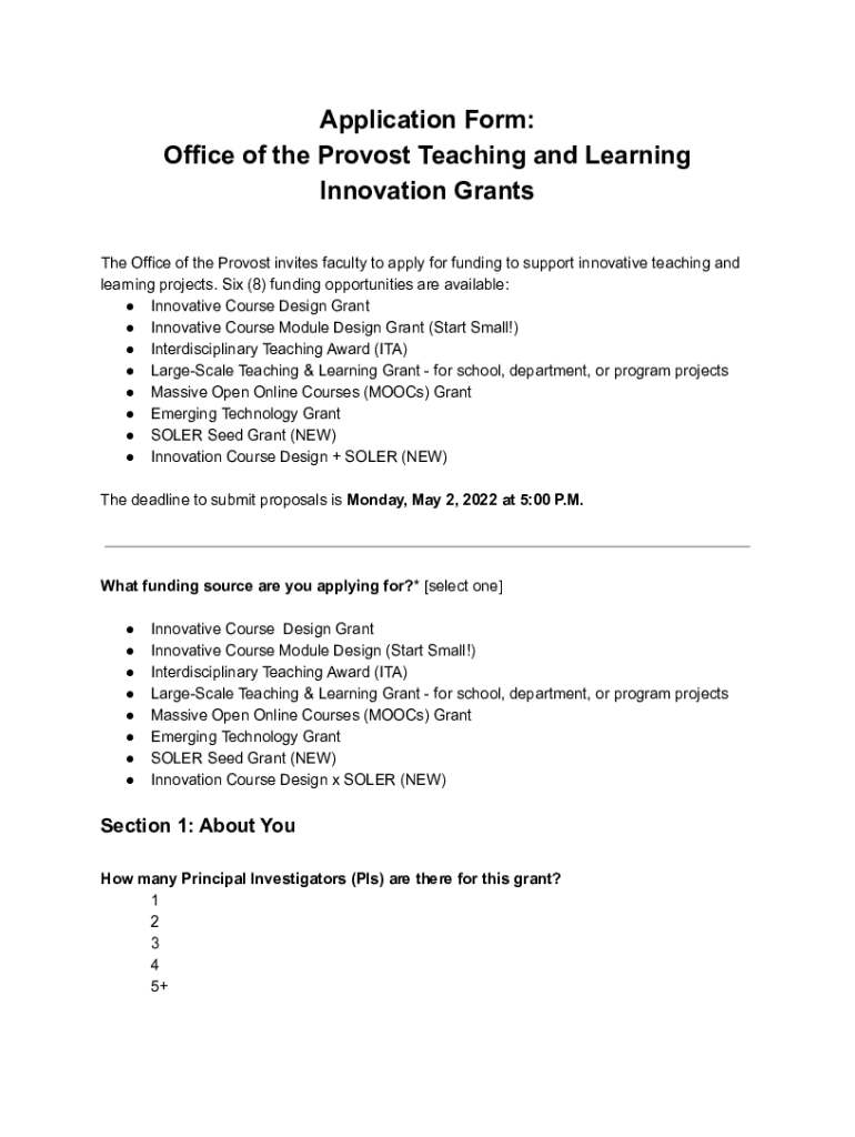 Fillable Online 2022 Provost RFP Application Form (to print).docx Fax ...